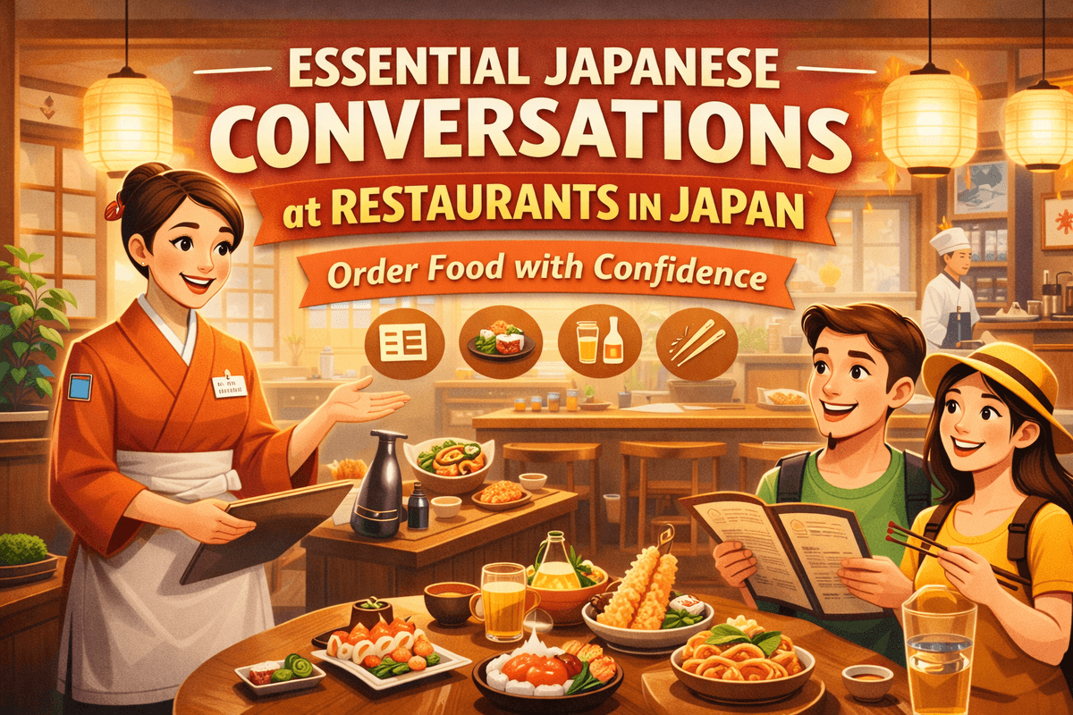 Restaurant Japanese Conversations for Travelers | Easy Japanese Phrases ...